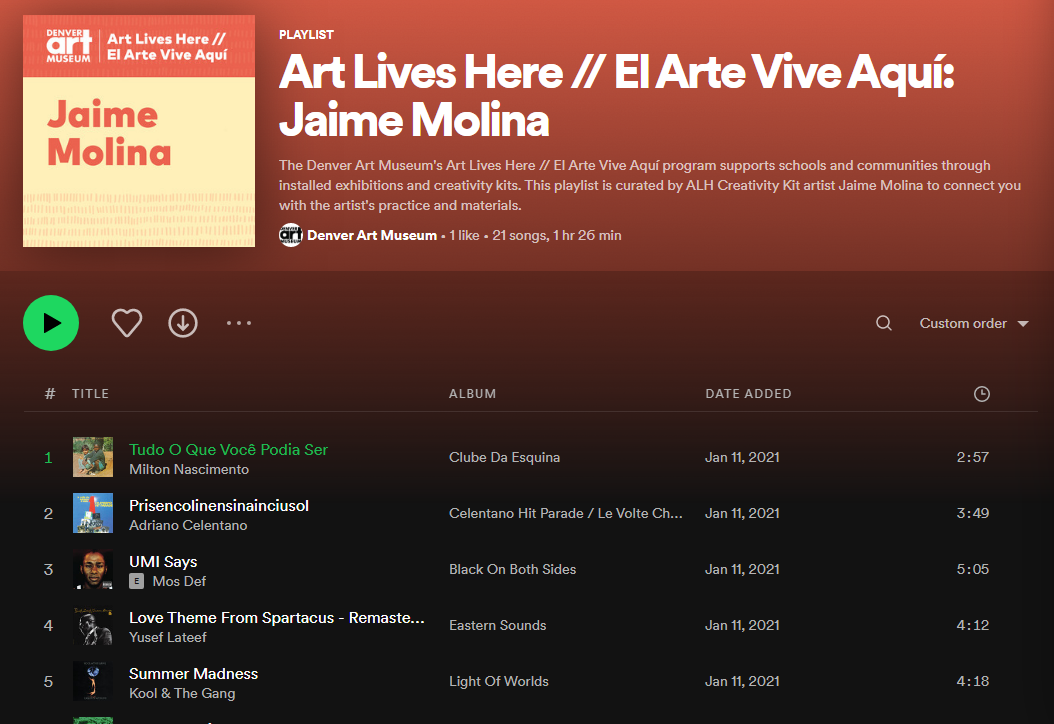 Jaime Molina | Creativity Kit | Denver Art Museum